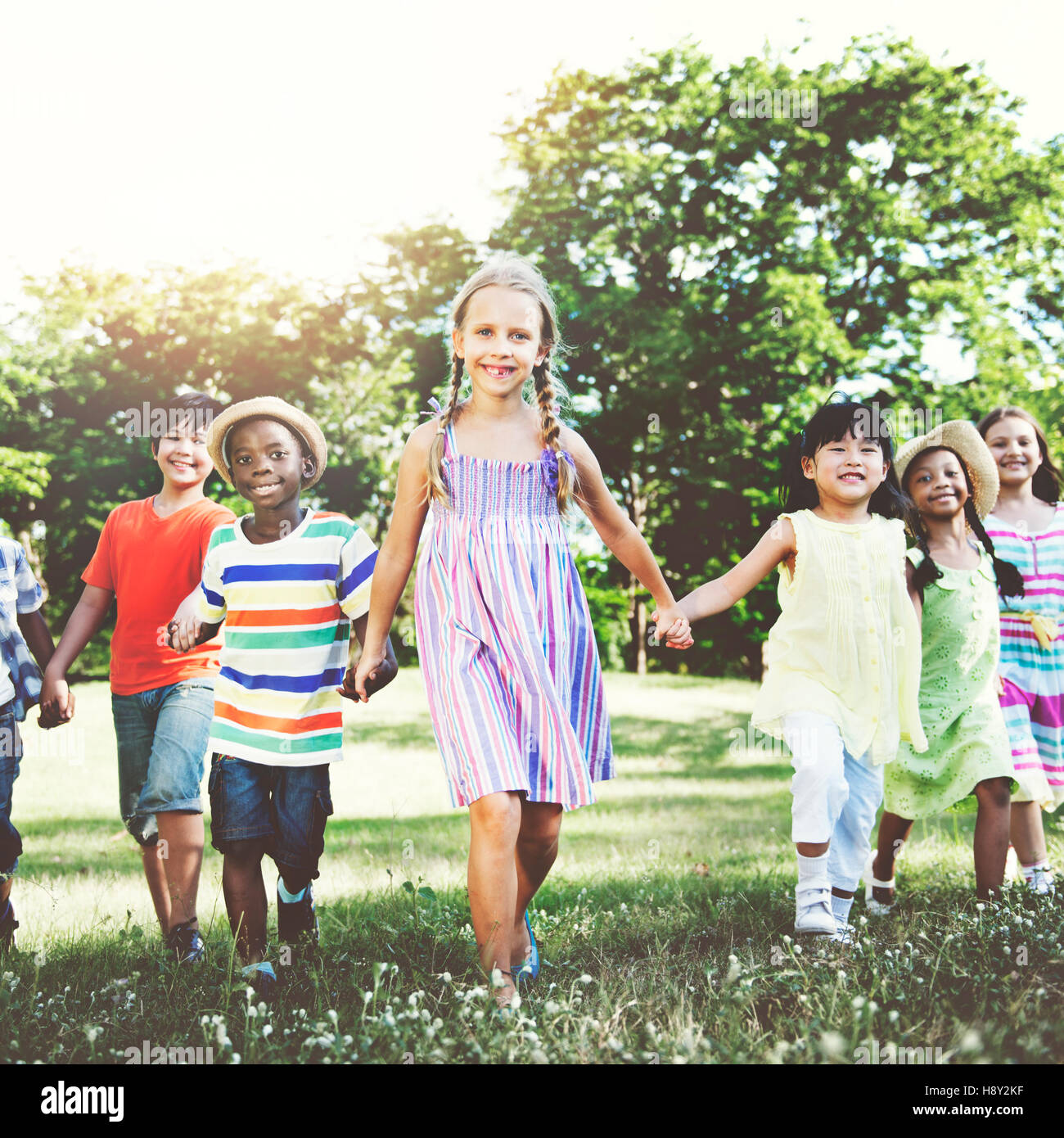 Children Friendship Togetherness Smiling Happiness Concept Stock Photo ...