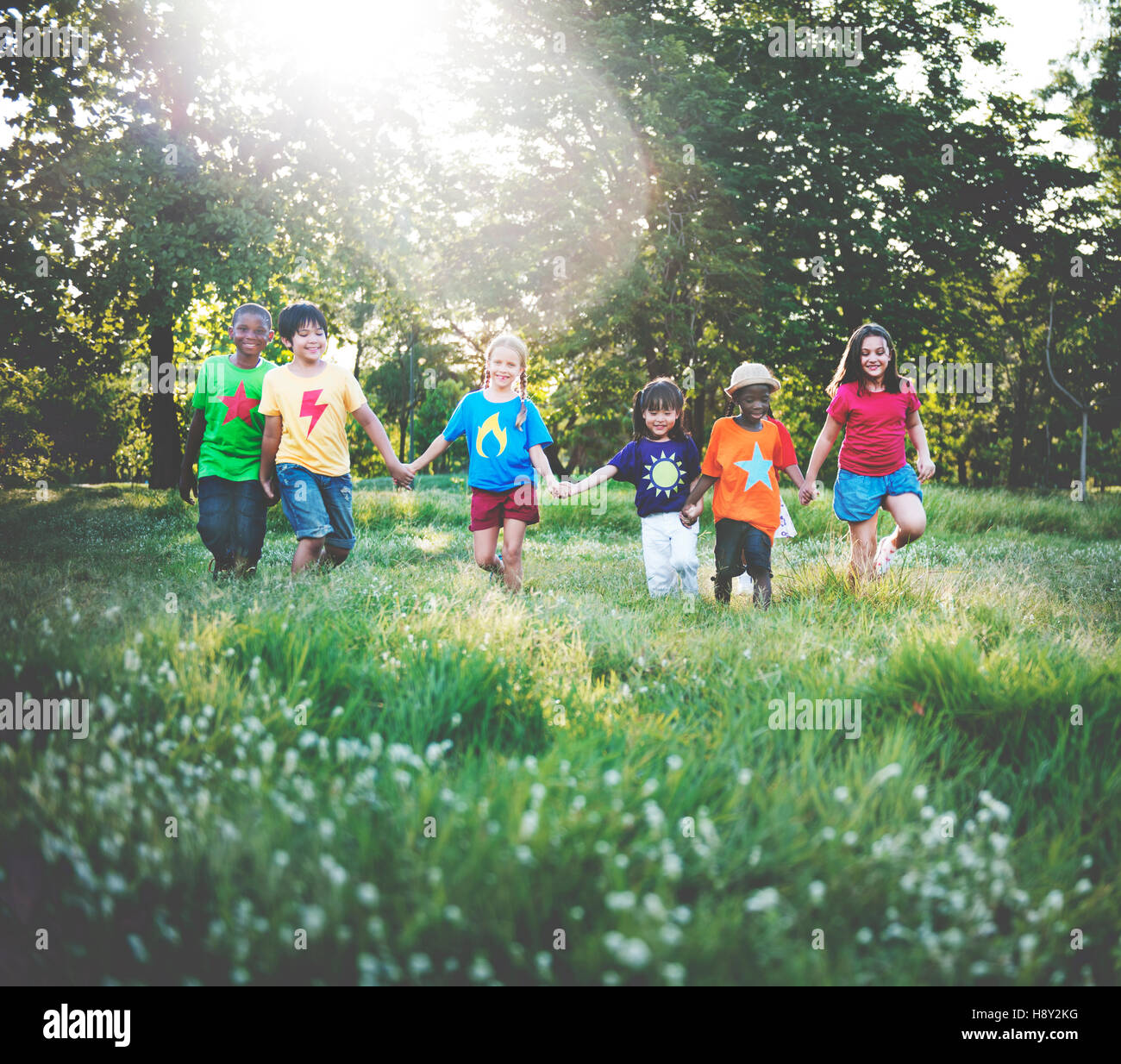Children Friendship Togetherness Smiling Happiness Stock Photo - Alamy