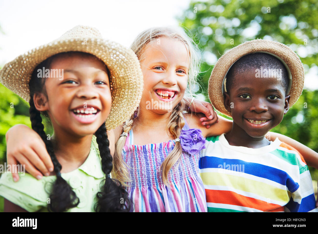 Children Friendship Togetherness Smiling Happiness Stock Photo - Alamy