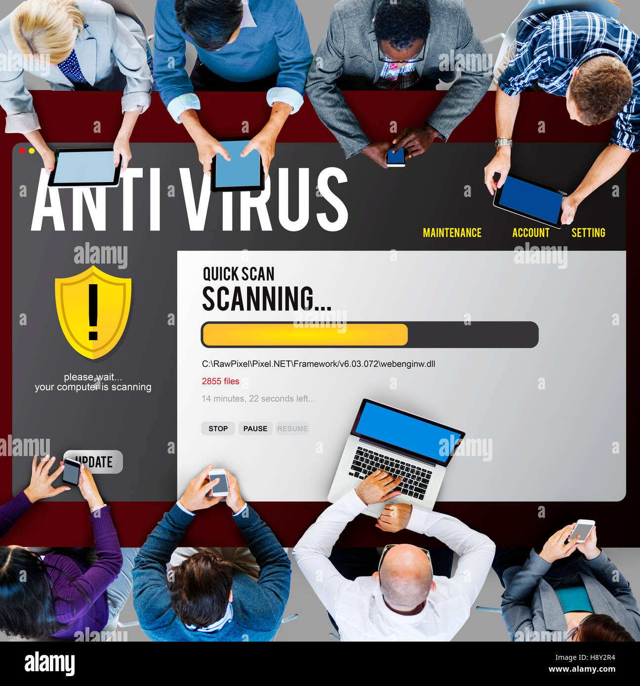 Antivirus Alert Firewall Hacker Protection Safety Concept Stock Photo ...