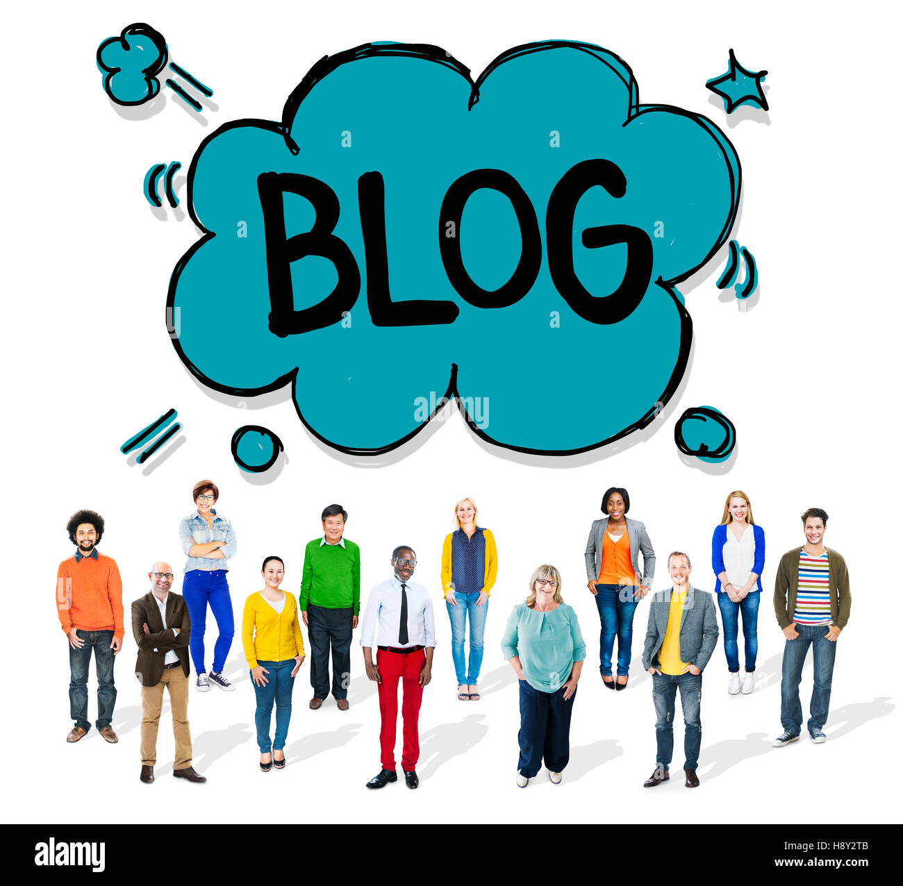 Social Media Connecting Blog Communication Content Concept Stock Photo ...