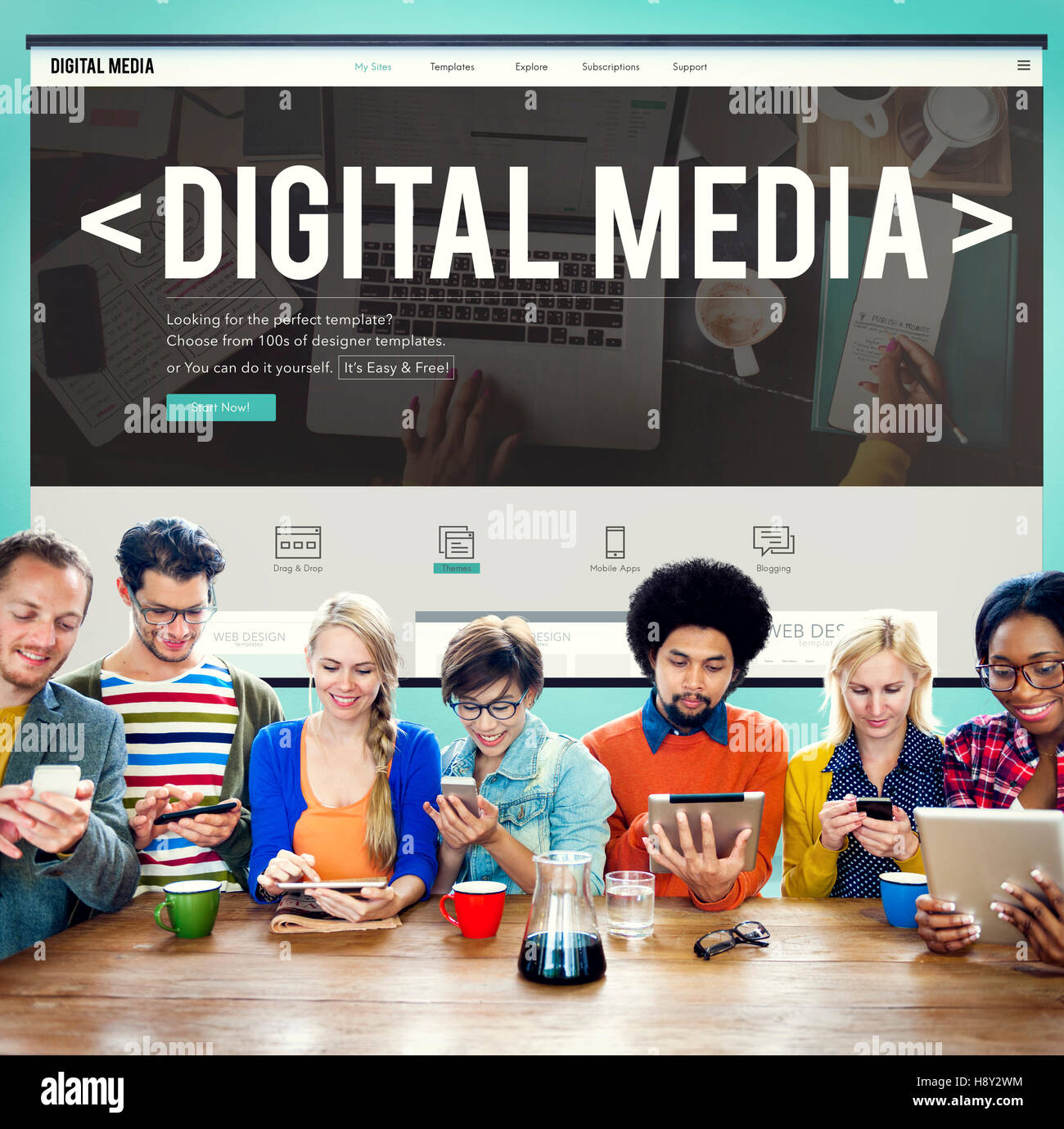 Digital Media Network Multimedia Technology Concept Stock Photo - Alamy