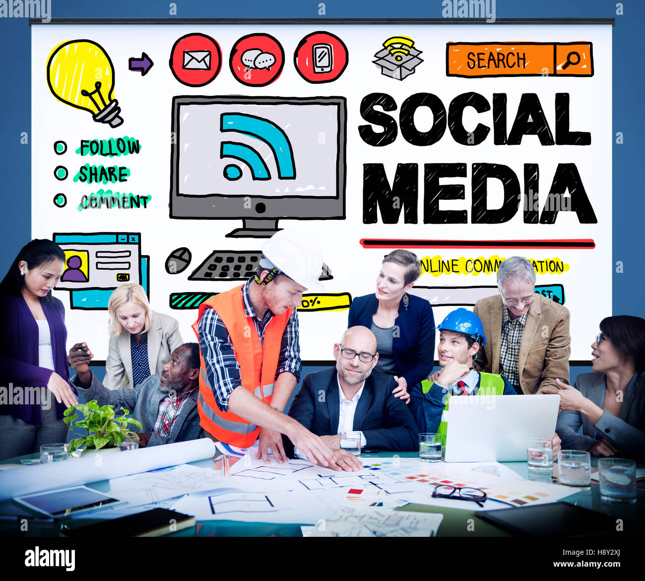 Social Media Social Networking Technology Connection Concept Stock ...