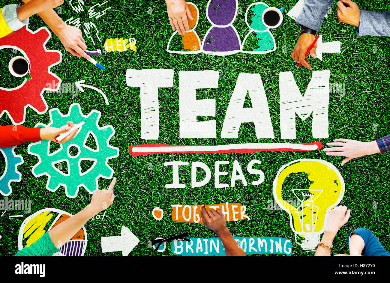 Teamwork Team Collaboration Connection Togetherness Unity Concept Stock ...