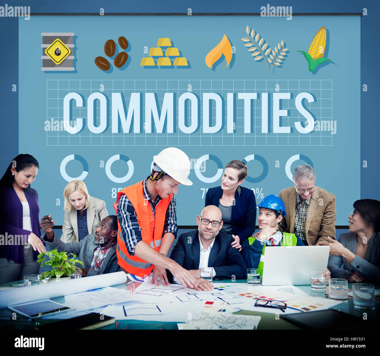 Commodities Demand Distribution Economy Concept Stock Photo - Alamy