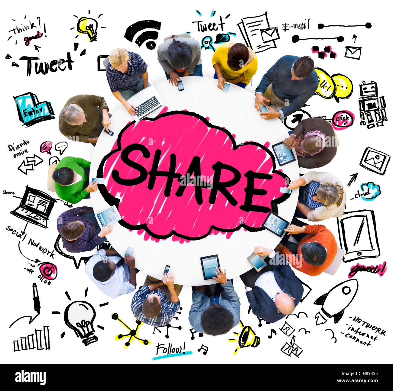 Share Sharing Connection Online Communication Networking Concept Stock ...