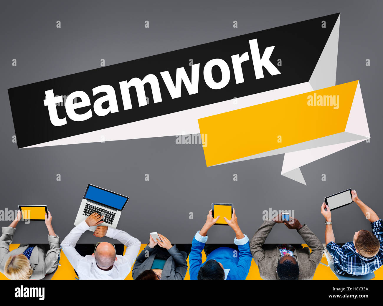Team Corporate Teamwork Collaboration Assistance Concept Stock Photo ...