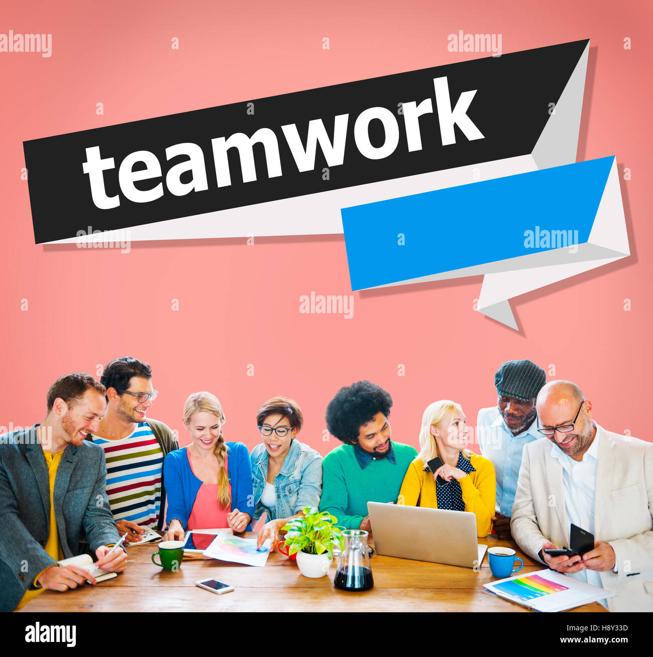 Team Corporate Teamwork Collaboration Assistance Concept Stock Photo ...