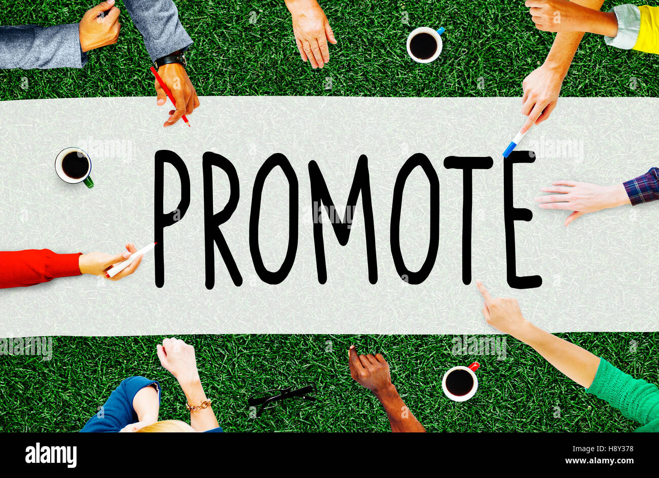 Promote Commerce Announcement Marketing Product Concept Stock Photo - Alamy