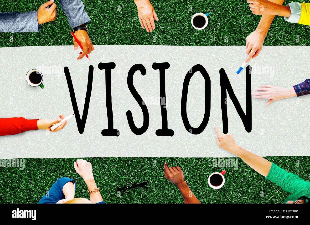 Vision Strategy Palnning Target Direction Concept Stock Photo - Alamy