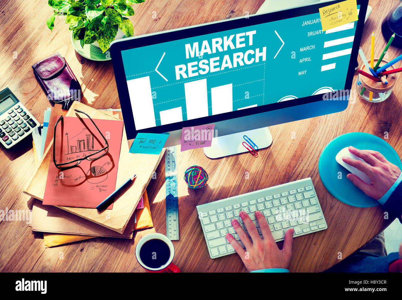 Market Research Analysis Bar Graph Solution Strategy Concept Stock ...