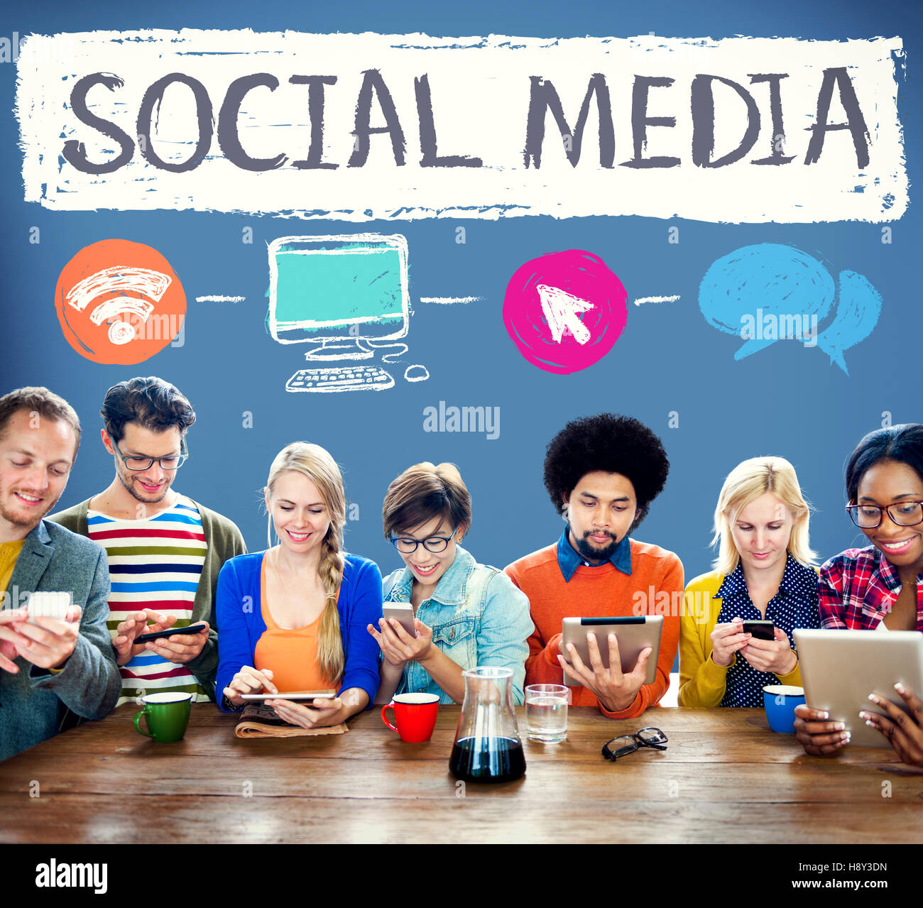 Social Media Social Networking Technology Connection Concept Stock ...