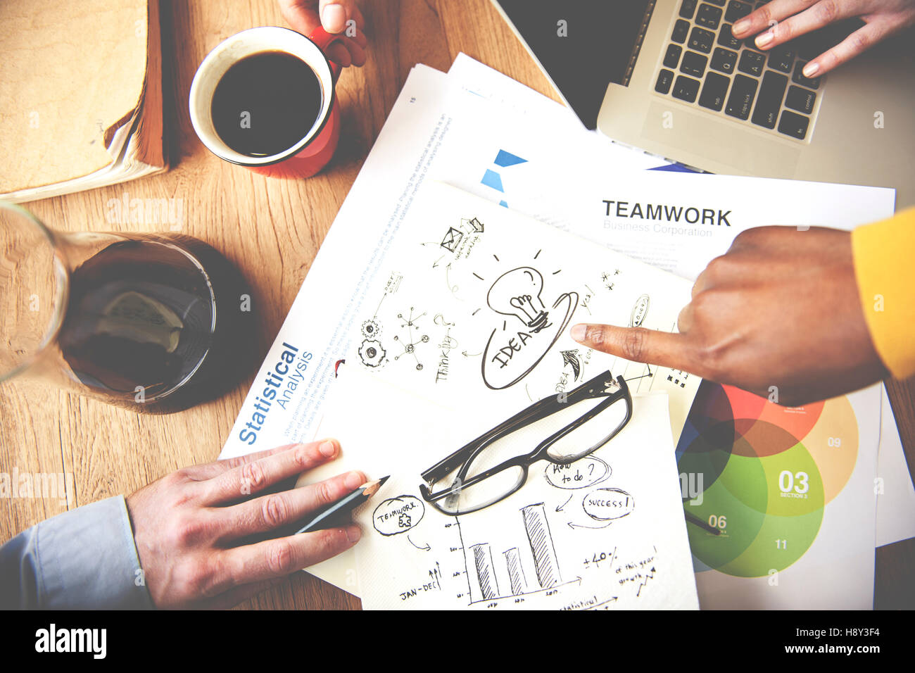 Teamwork Corporate Collaboration Ideas Creativity Concept Stock Photo ...