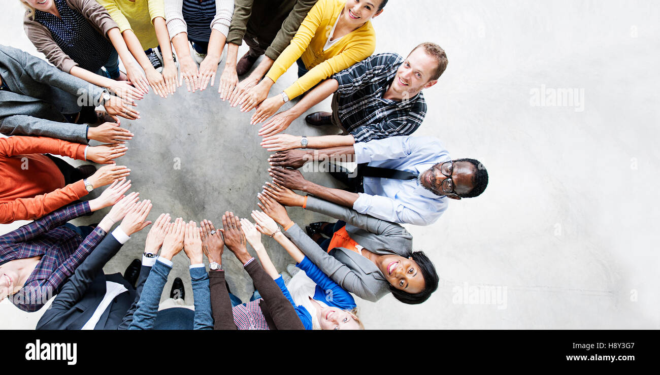 Diverse People Friendship Togetherness Connection Aerial View Concept ...