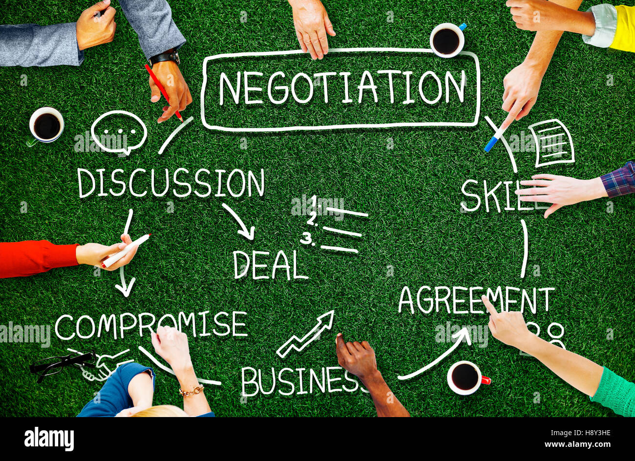 Negotiation Cooperation Discussion Collaboration Contract Concept Stock ...