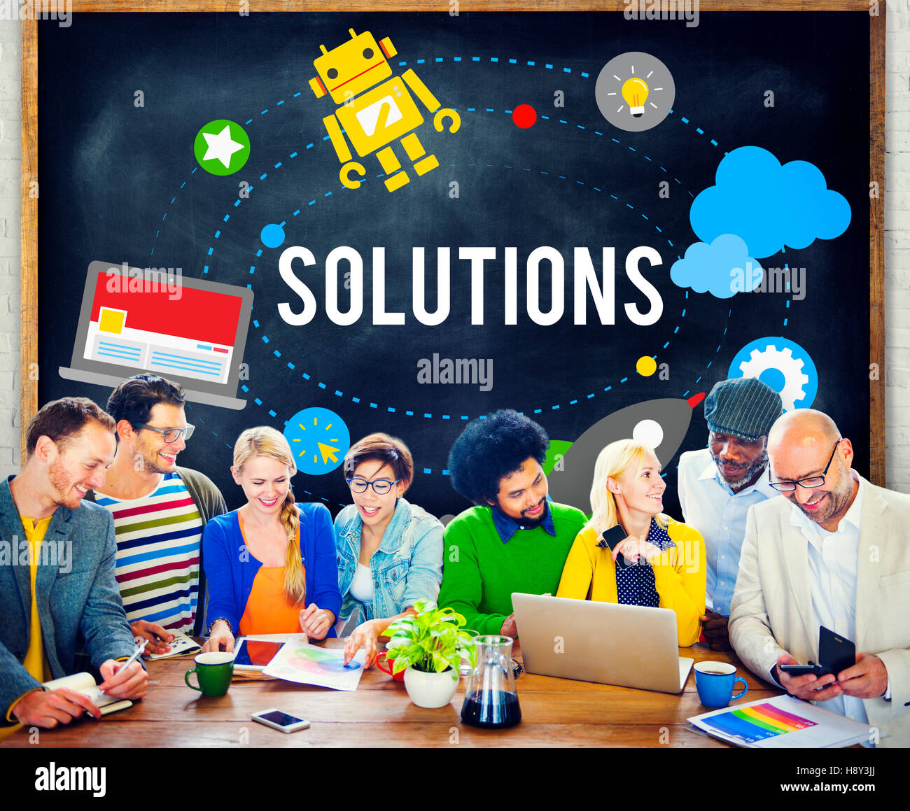 Solution Innovation Solving Progress Strategy Plan Concept Stock Photo ...