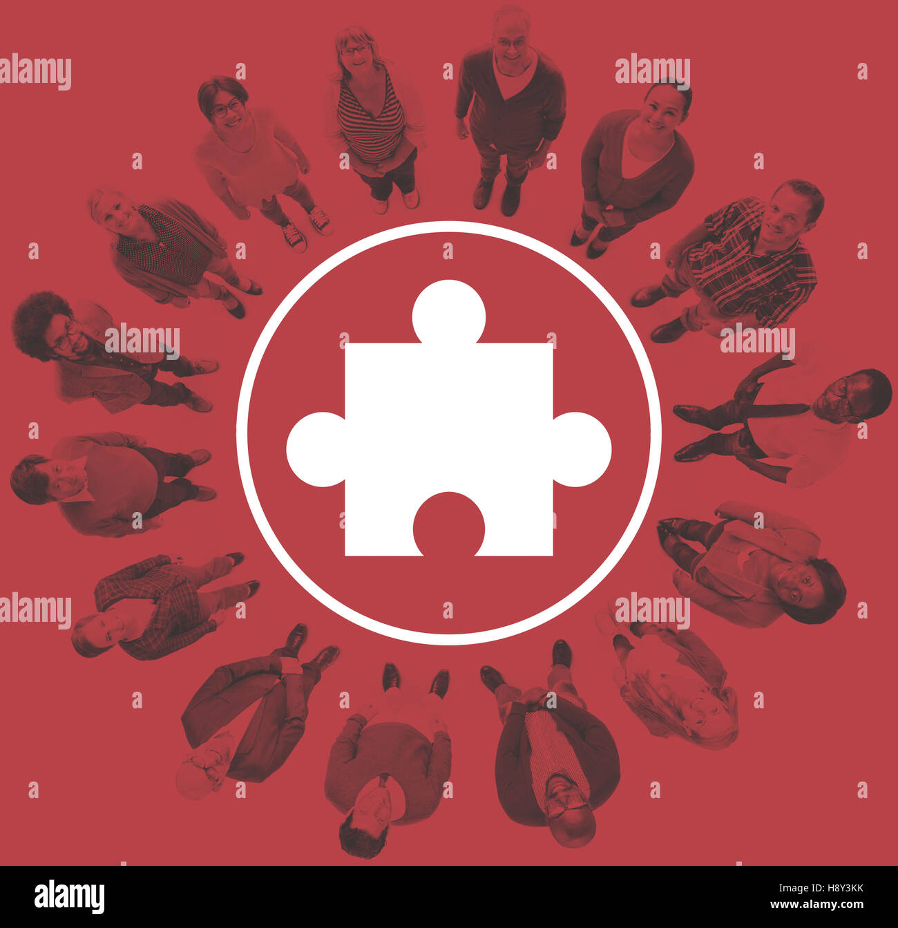 Jigsaw Puzzle Partnership Teamwork Team Concept Stock Photo - Alamy