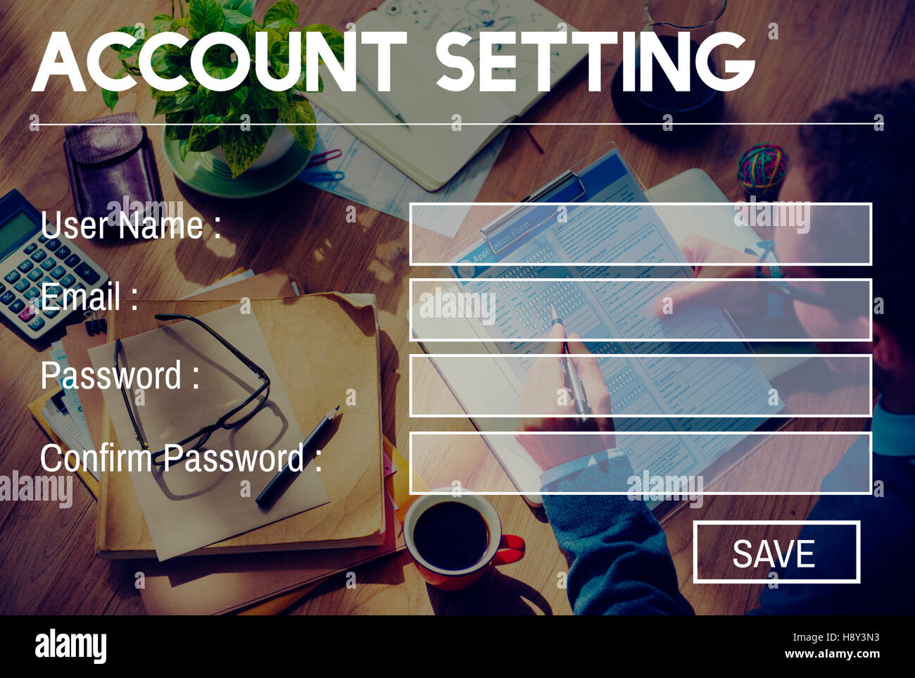 Account Setting Registration Password Log In Privacy Concept Stock ...