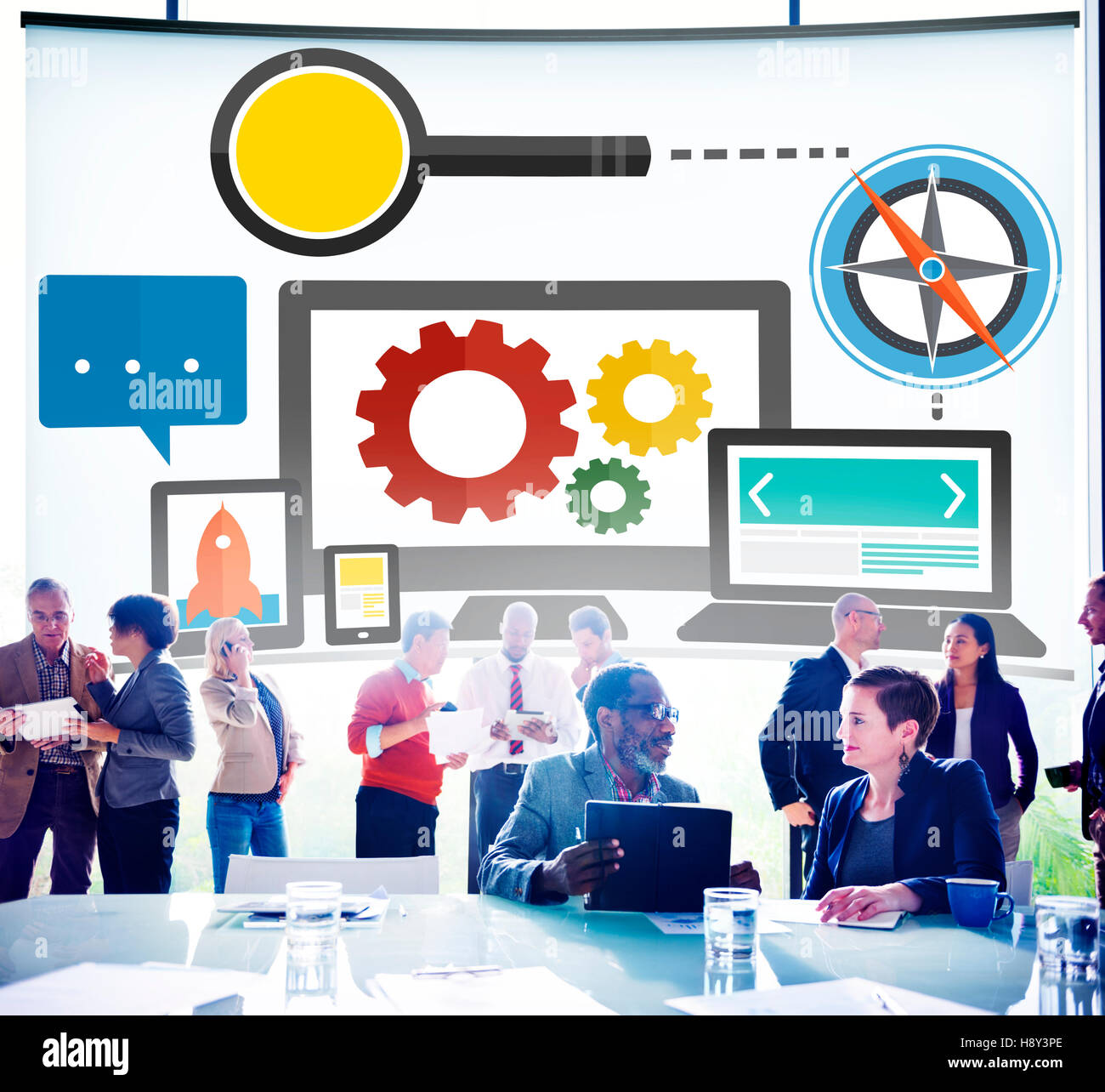 Digital Device Computer Connecting Internet Online Concept Stock Photo ...