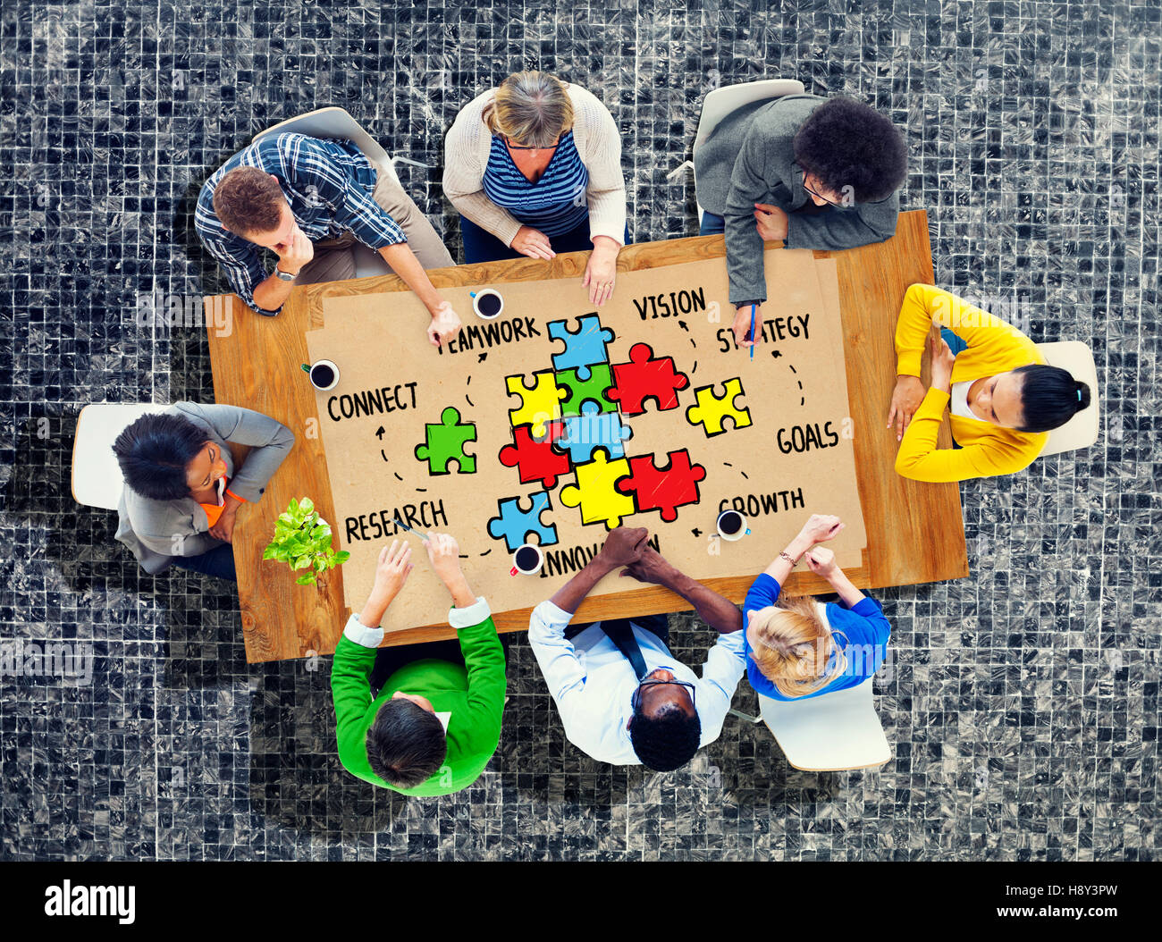 Teamwork Team Collaboration Connection Togetherness Unity Concept Stock ...