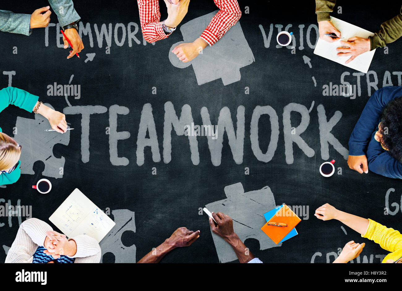 Teamwork Team Collaboration Connection Togetherness Unity Concept Stock ...