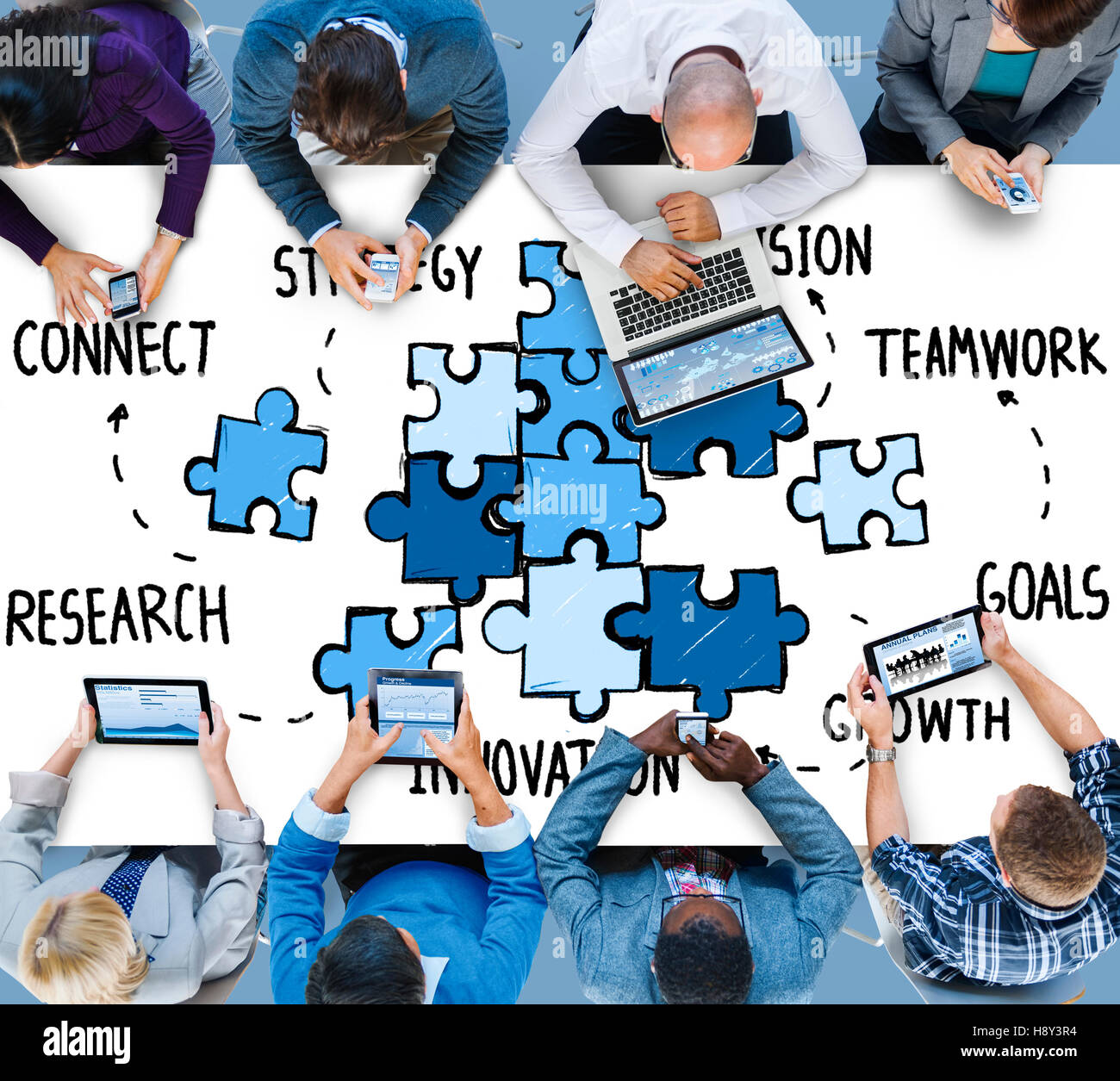 Teamwork Team Collaboration Connection Togetherness Unity Concept Stock ...