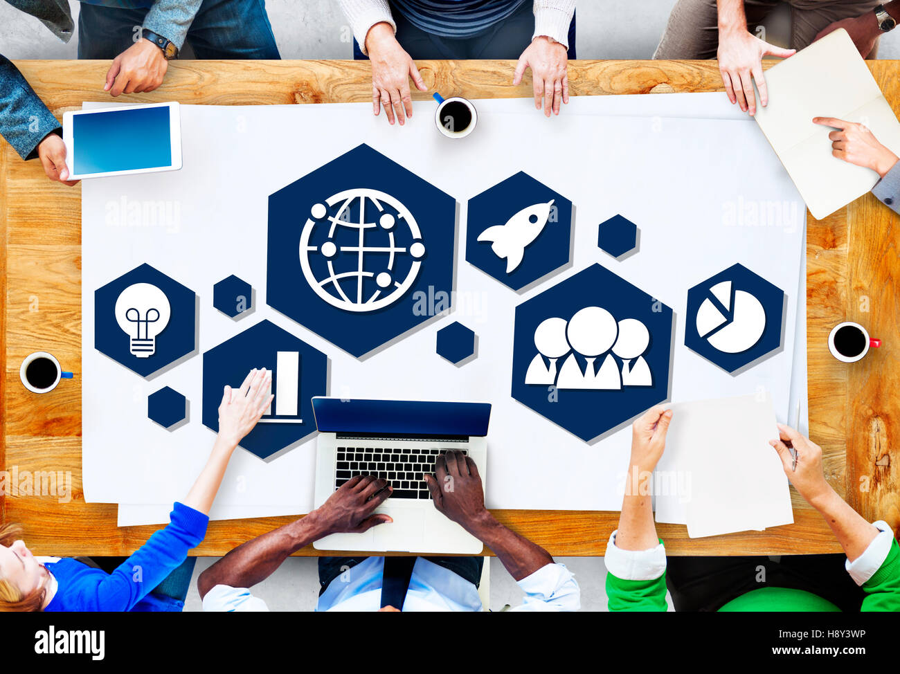 Global Business Strategy Planning Icon Concept Stock Photo - Alamy