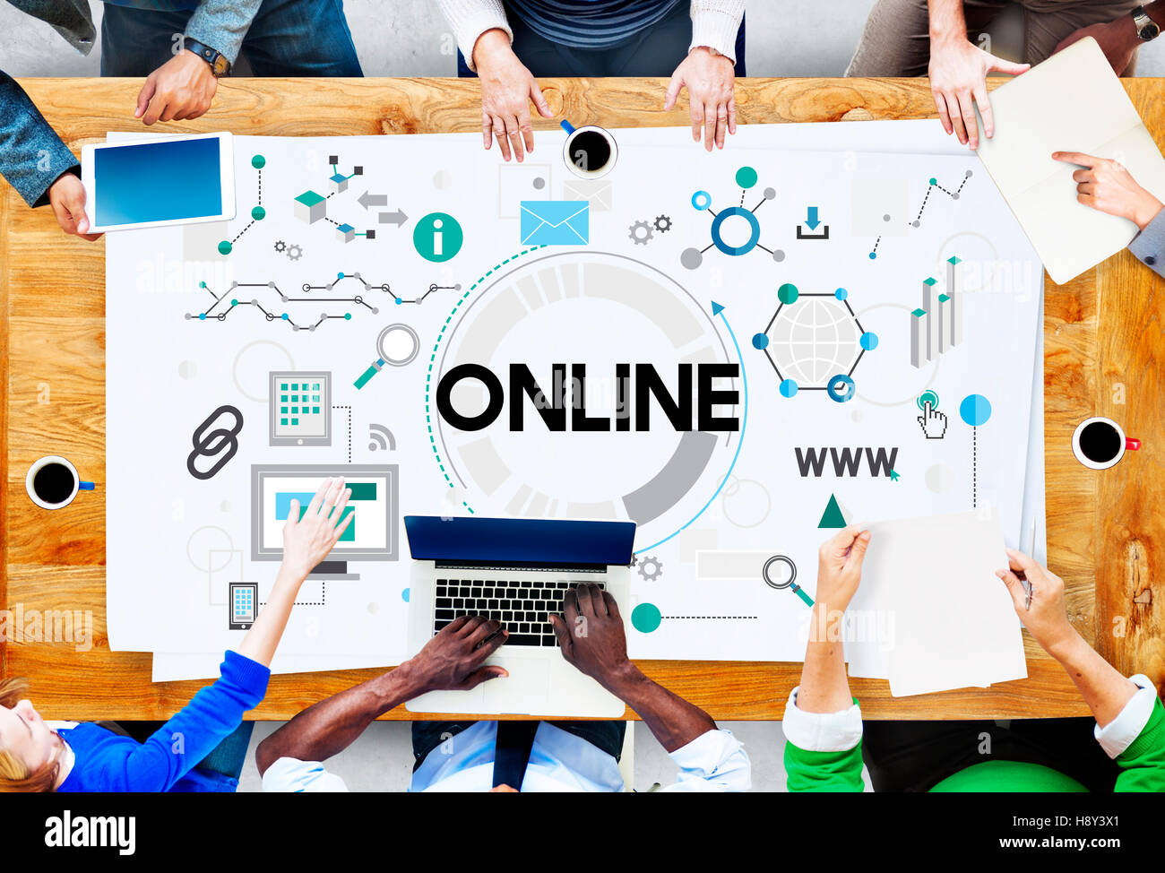 Online Network Sharing WWW System Concept Stock Photo - Alamy