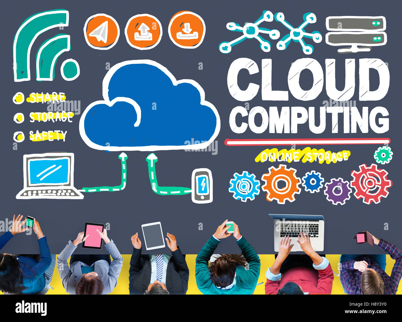 Cloud Computing Connection Network Internet Storage Concept Stock Photo ...