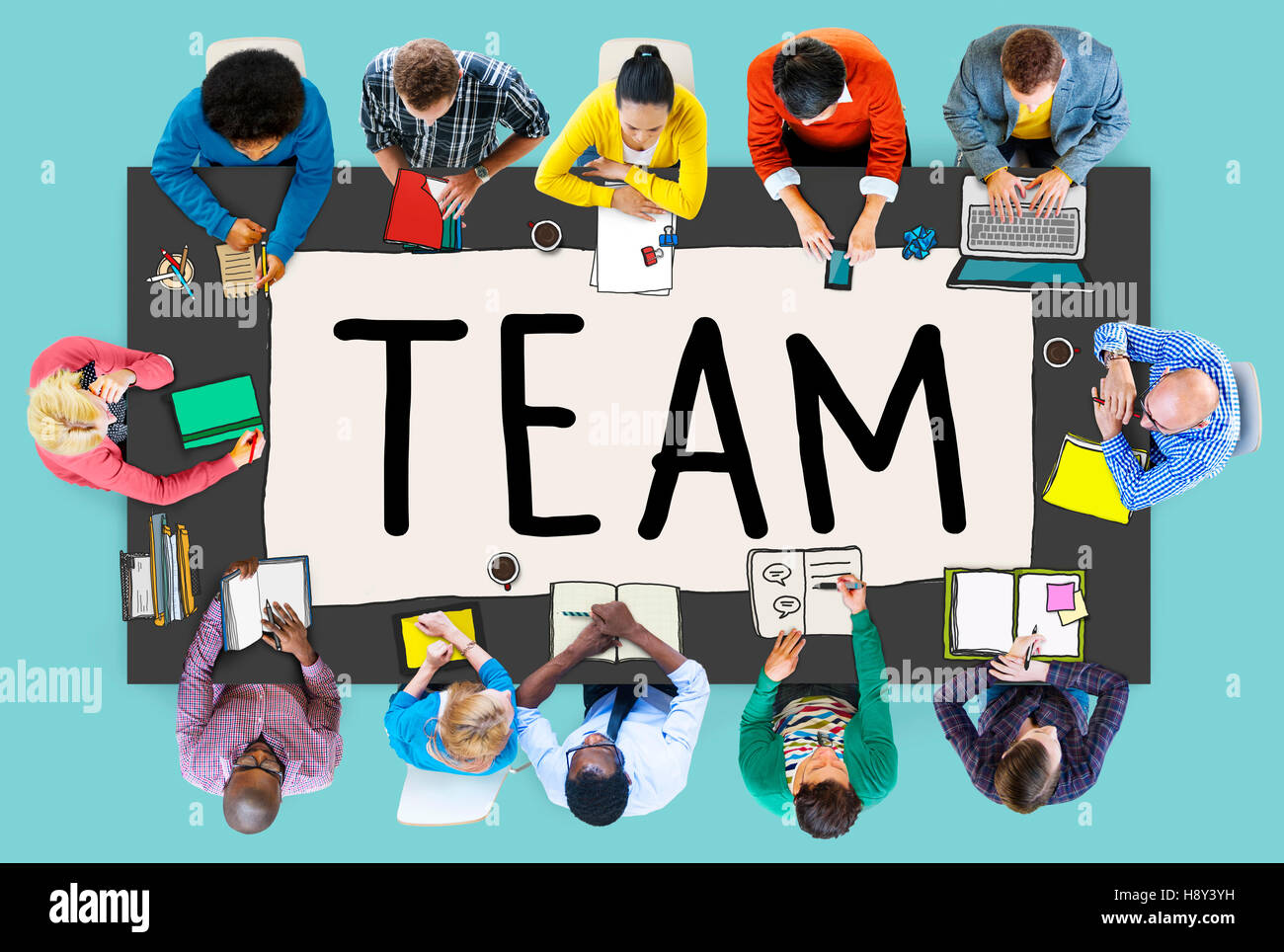 Team Corporate Teamwork Collaboration Assistance Concept Stock Photo ...