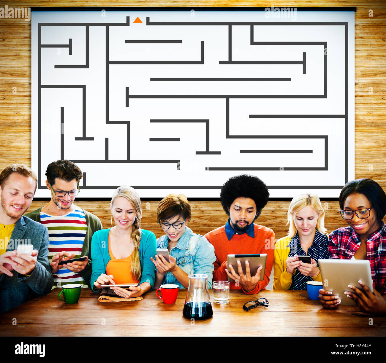 Maze Strategy Success Solution Determination Direction Concept Stock ...