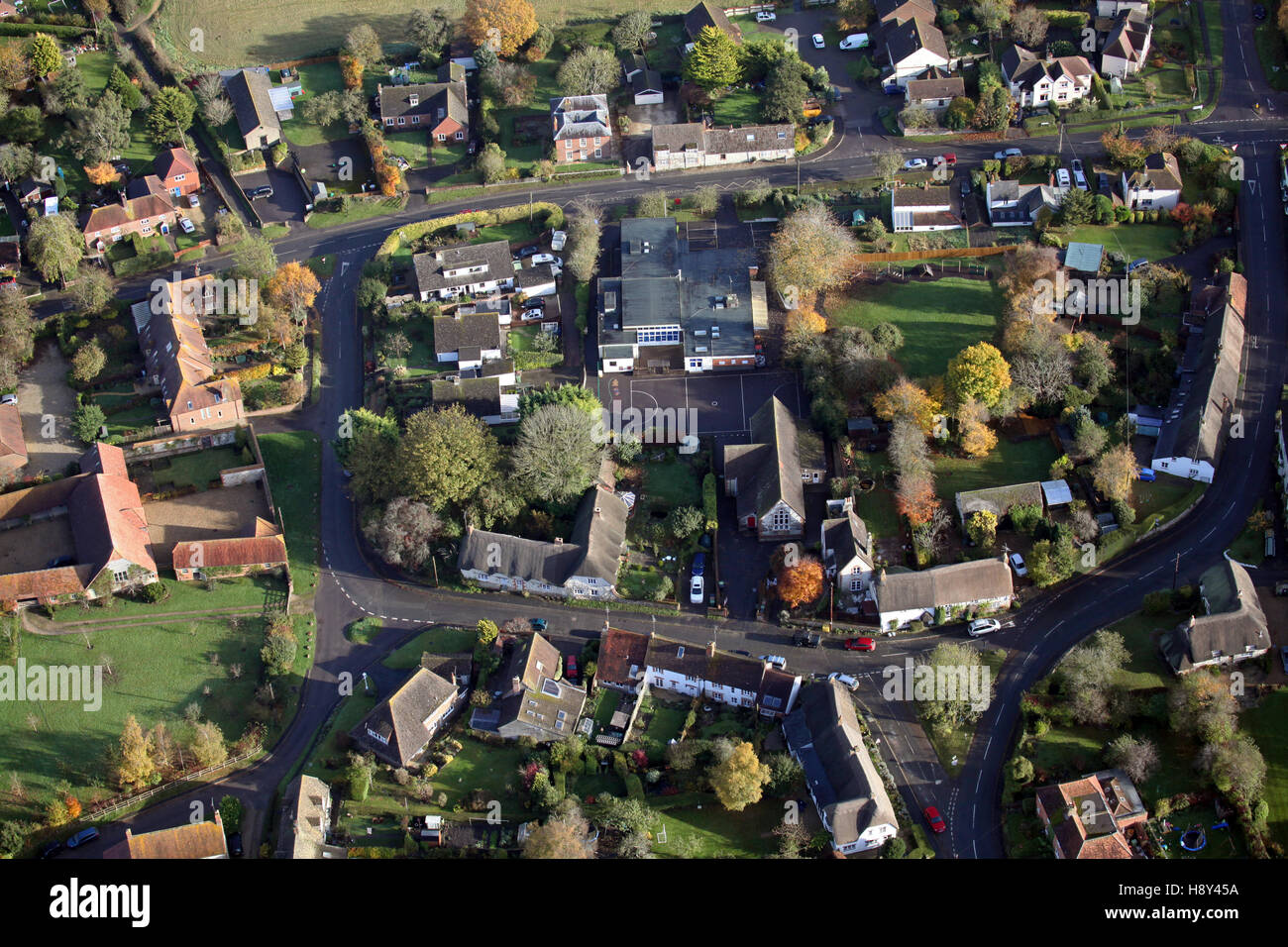 Birds eye view village aerial hi-res stock photography and images - Alamy