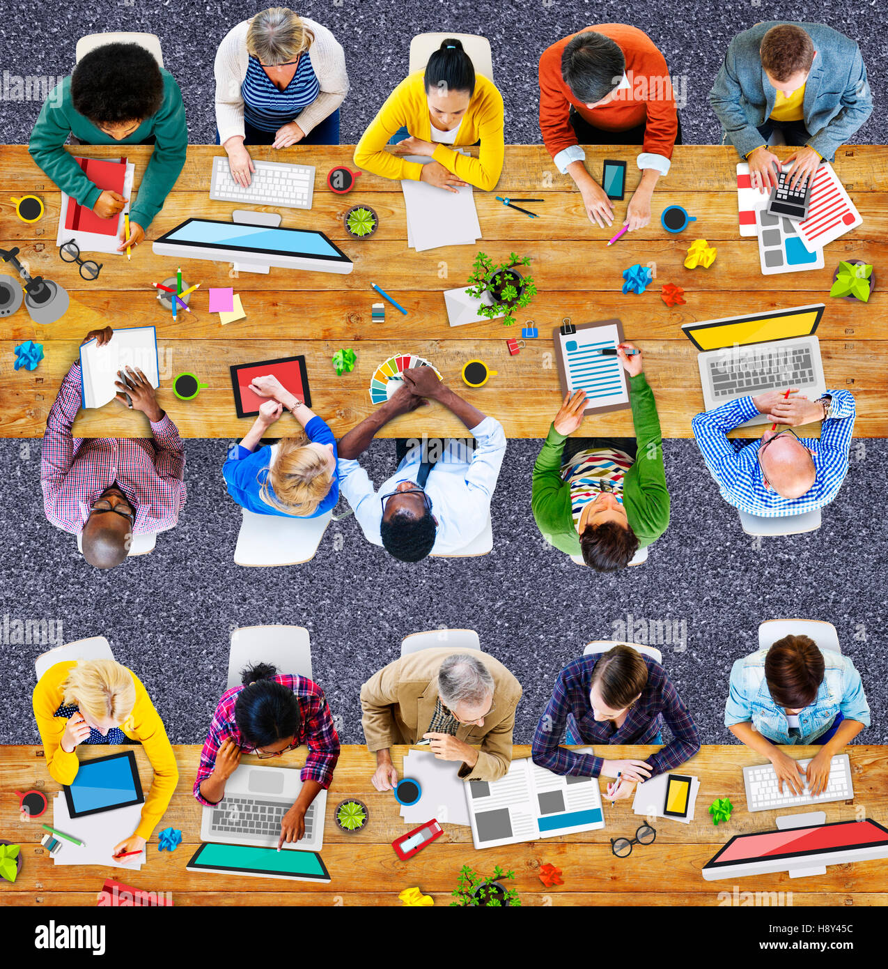 Working Technology Computer Colleagues Partnership Concept Stock Photo ...