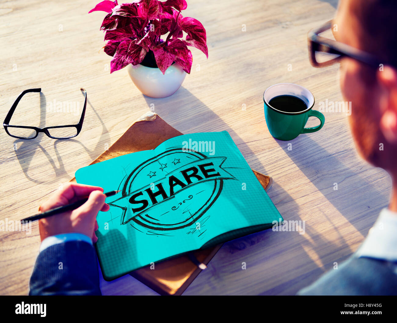Share Sharing Networking Connection Exchange Concept Stock Photo - Alamy