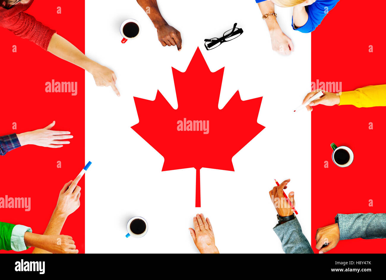 Canada National Flag Business Team Meeting Concept Stock Photo - Alamy