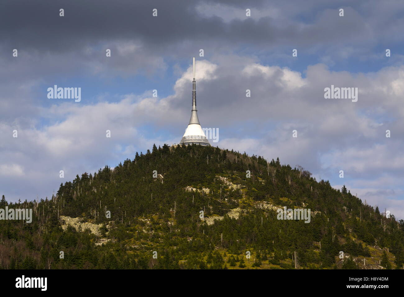 Telecommunication transmitters tower on Jested, Liberec, Czech Republic ...