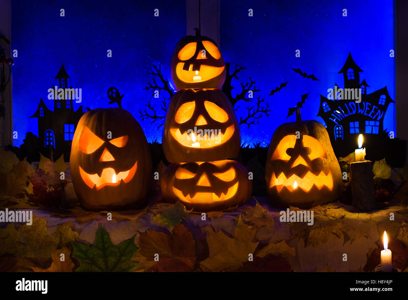 Photo pumpkins for Halloween. All Saints' Day Stock Photo - Alamy