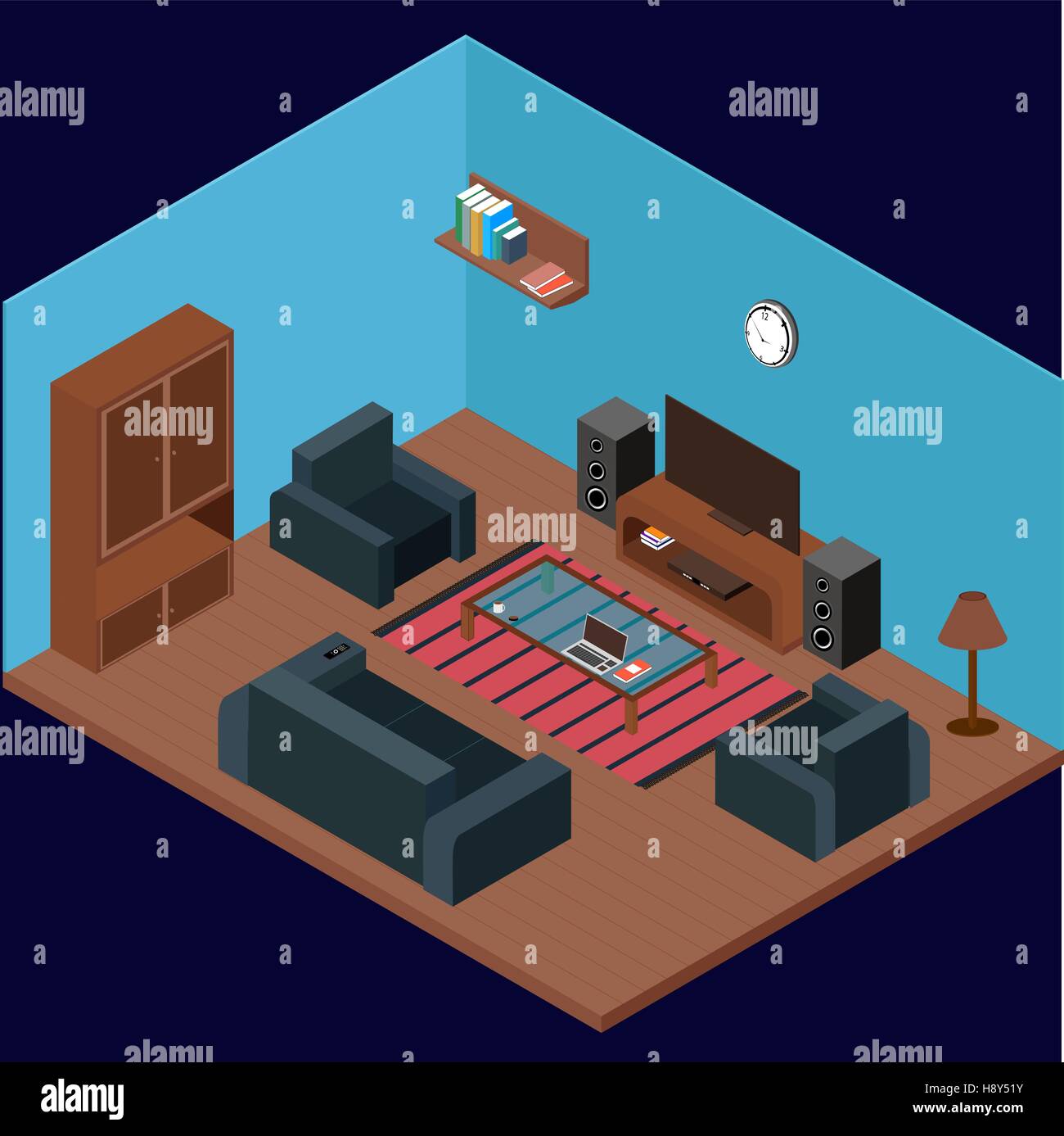 Modern Isometric Room Stock Vector Image & Art - Alamy