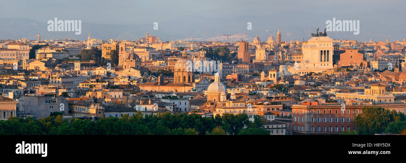 Rome rooftop panoramic view with ancient architecture in Italy Stock ...