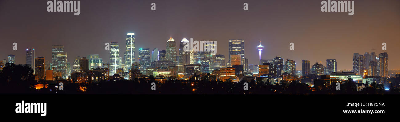 Calgary skyline in Alberta at night, Canada Stock Photo - Alamy