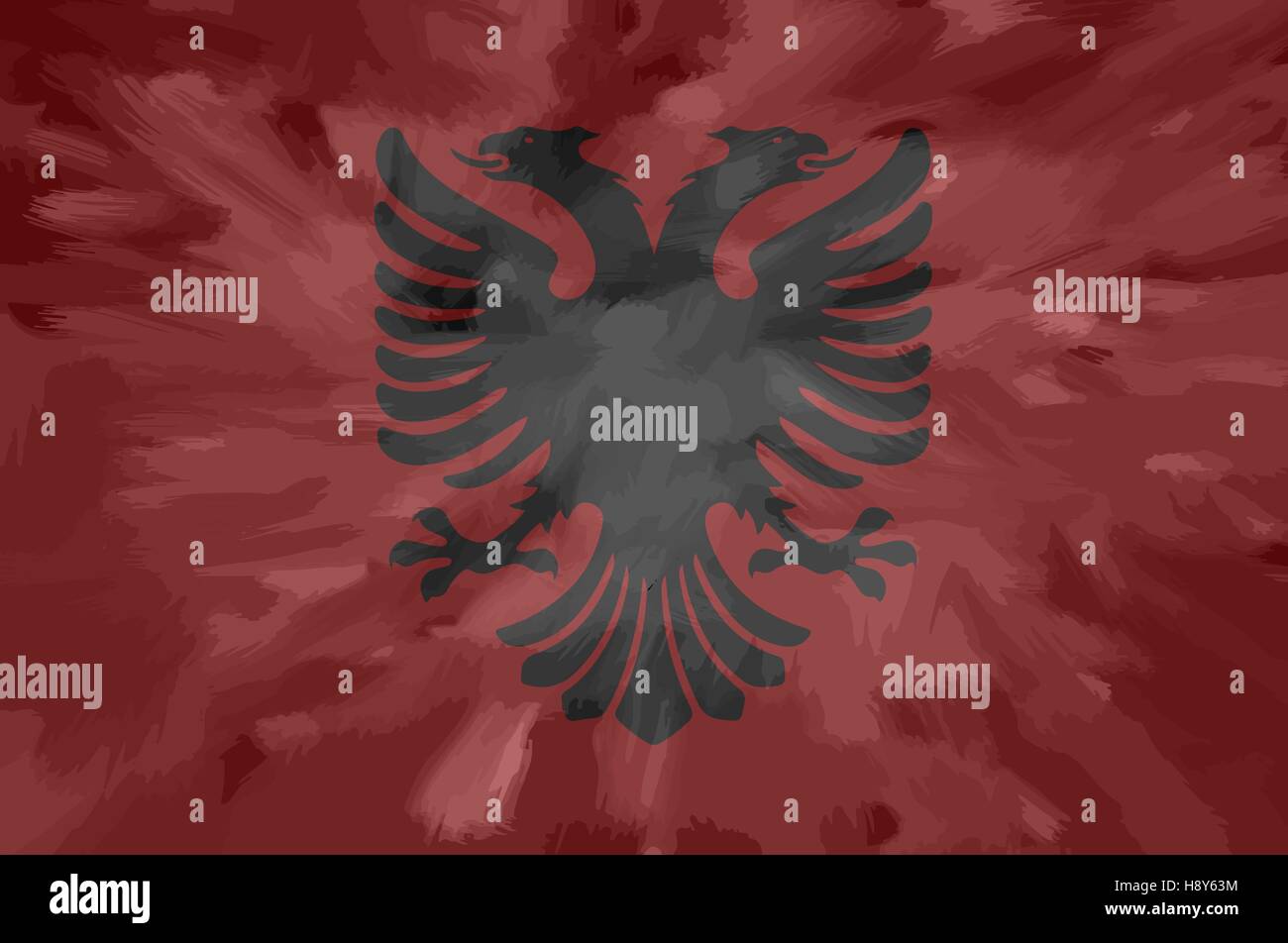 Albania painted / drawn vector flag. Dramatic, unusual look. Vector ...