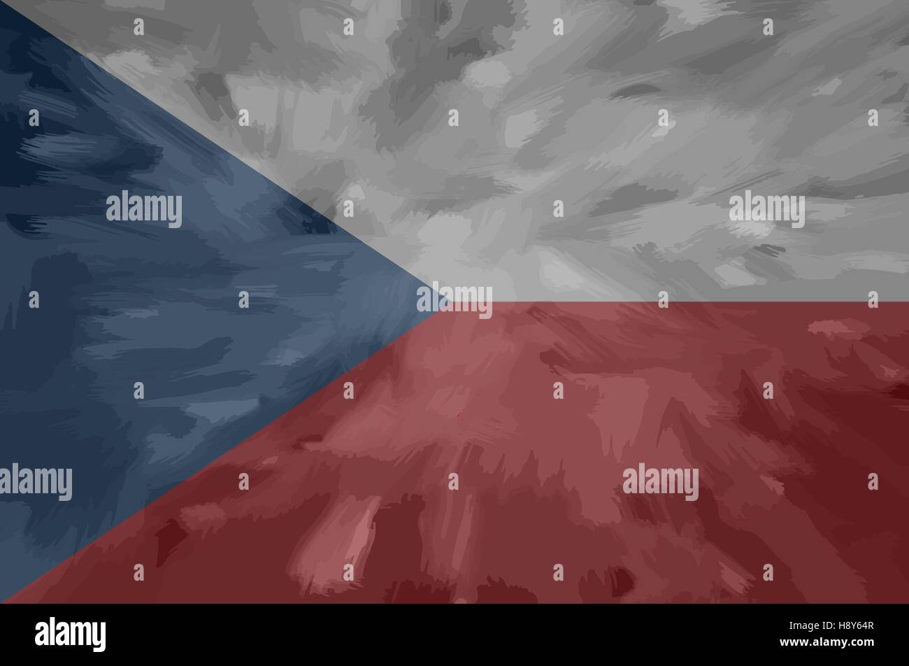 Czech republic / Czechia painted / drawn vector flag. Dramatic, unusual ...