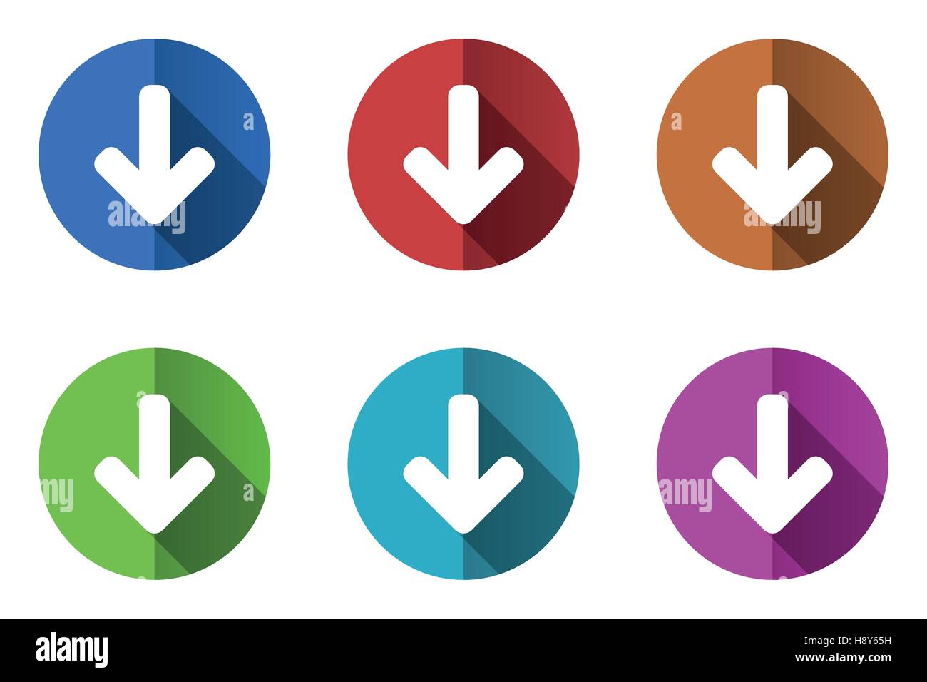 Arrow down buttons. Download flat design vector icons Stock Vector ...