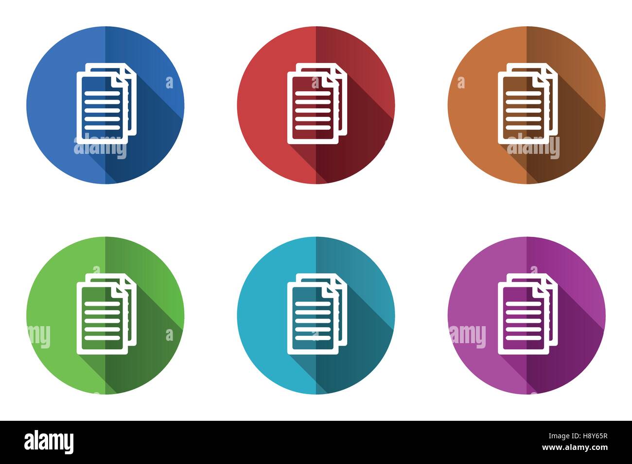 Document buttons. Flat design vector icon set Stock Vector Image & Art ...