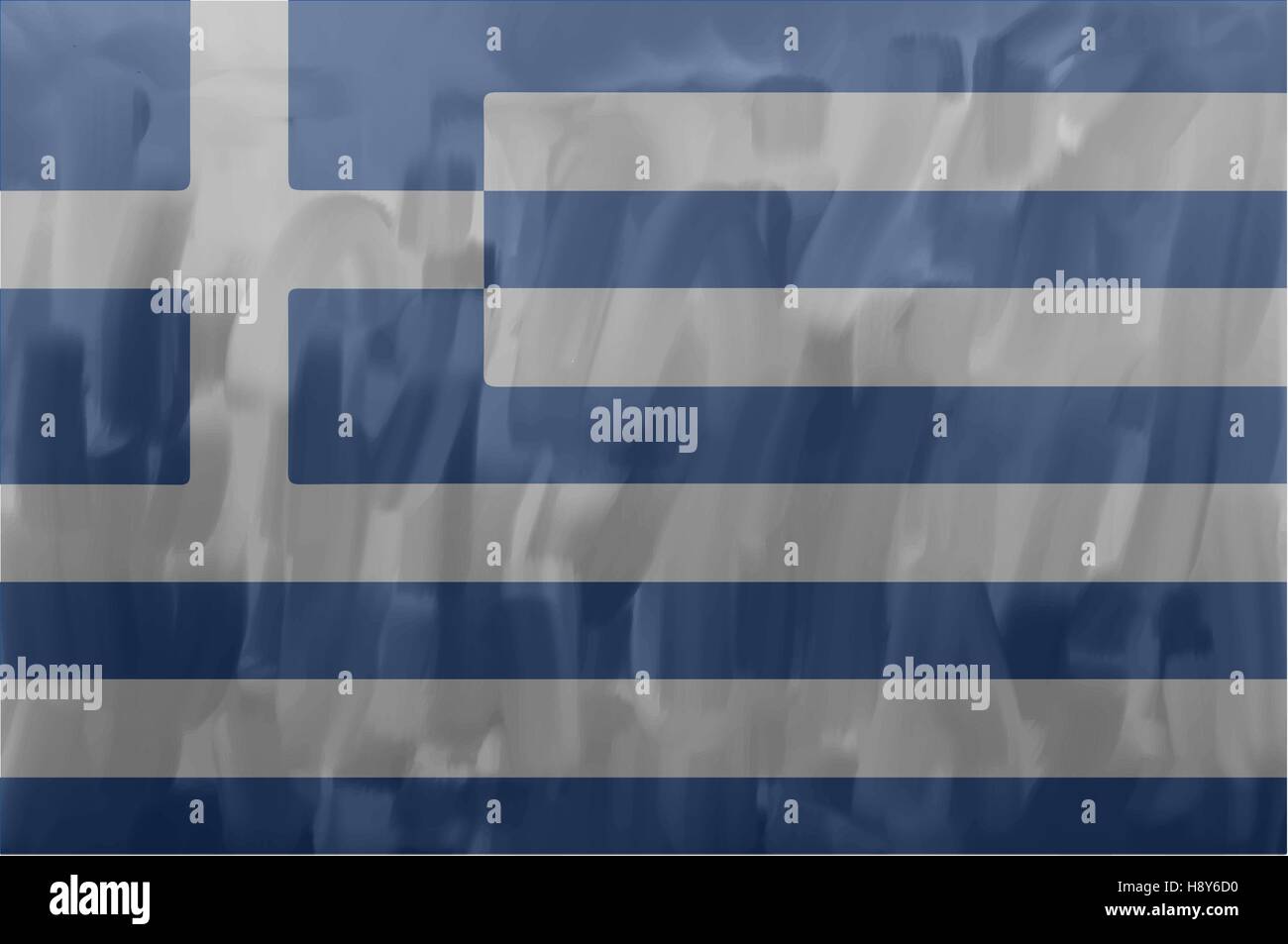 Greece painted / drawn vector flag. Dramatic, unusual look. Vector file ...