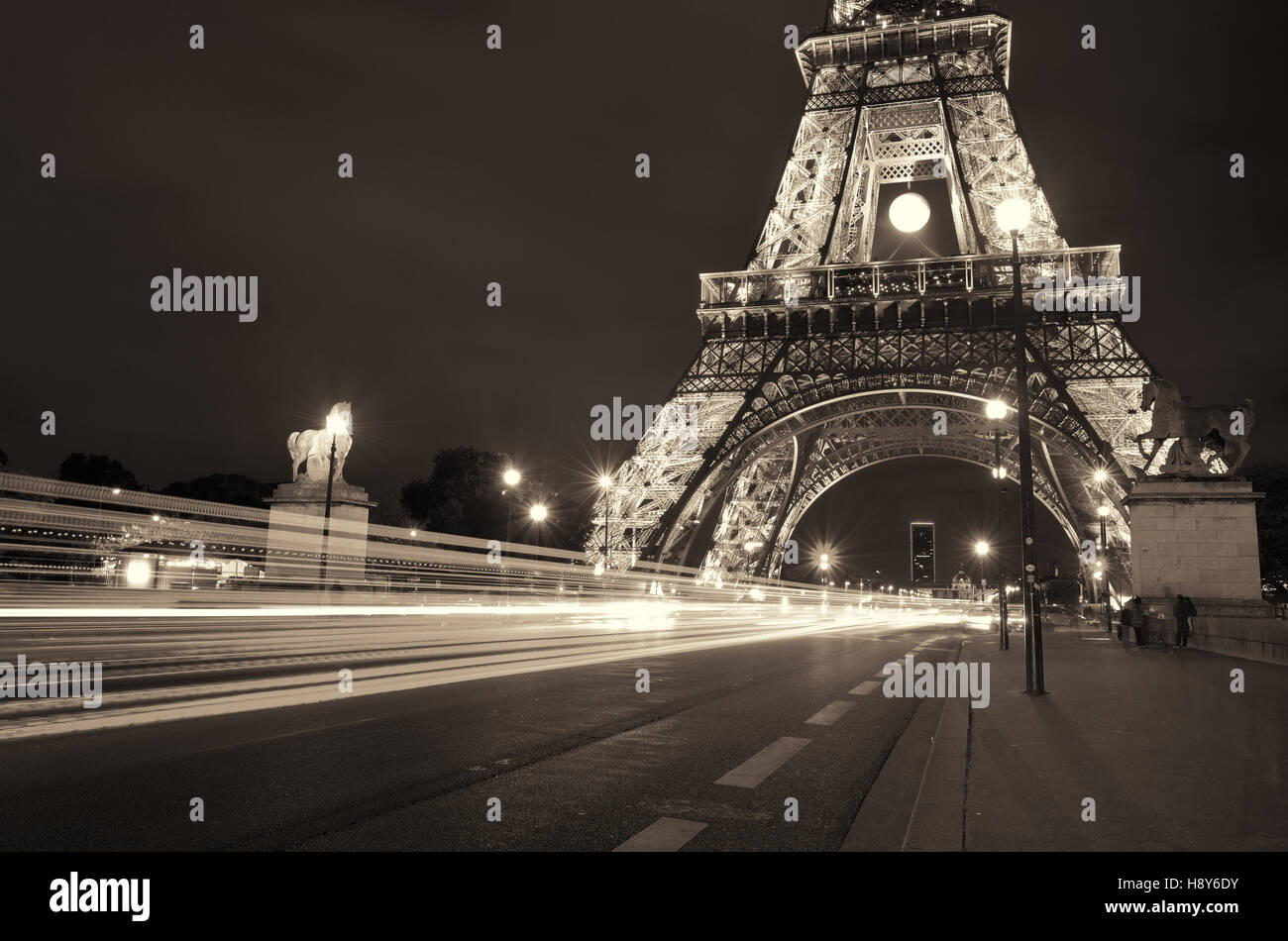 PARIS, FRANCE - MAY 13: Eiffel Tower night view on May 13, 2015 in ...
