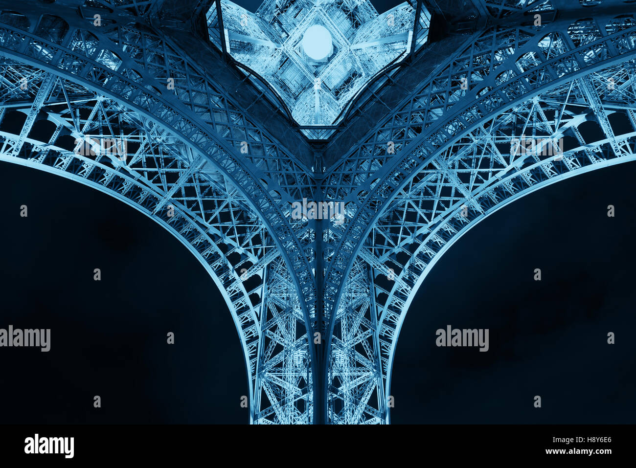 PARIS, FRANCE - MAY 13: Eiffel Tower night closeup view on May 13, 2015 ...