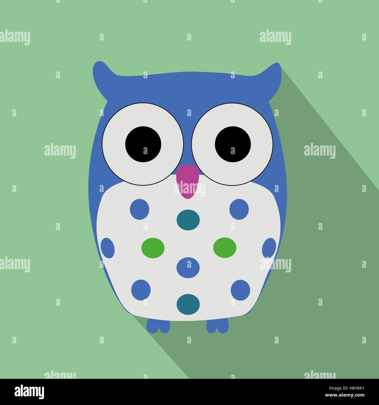 Cute Flat owl Stock Vector Image & Art - Alamy