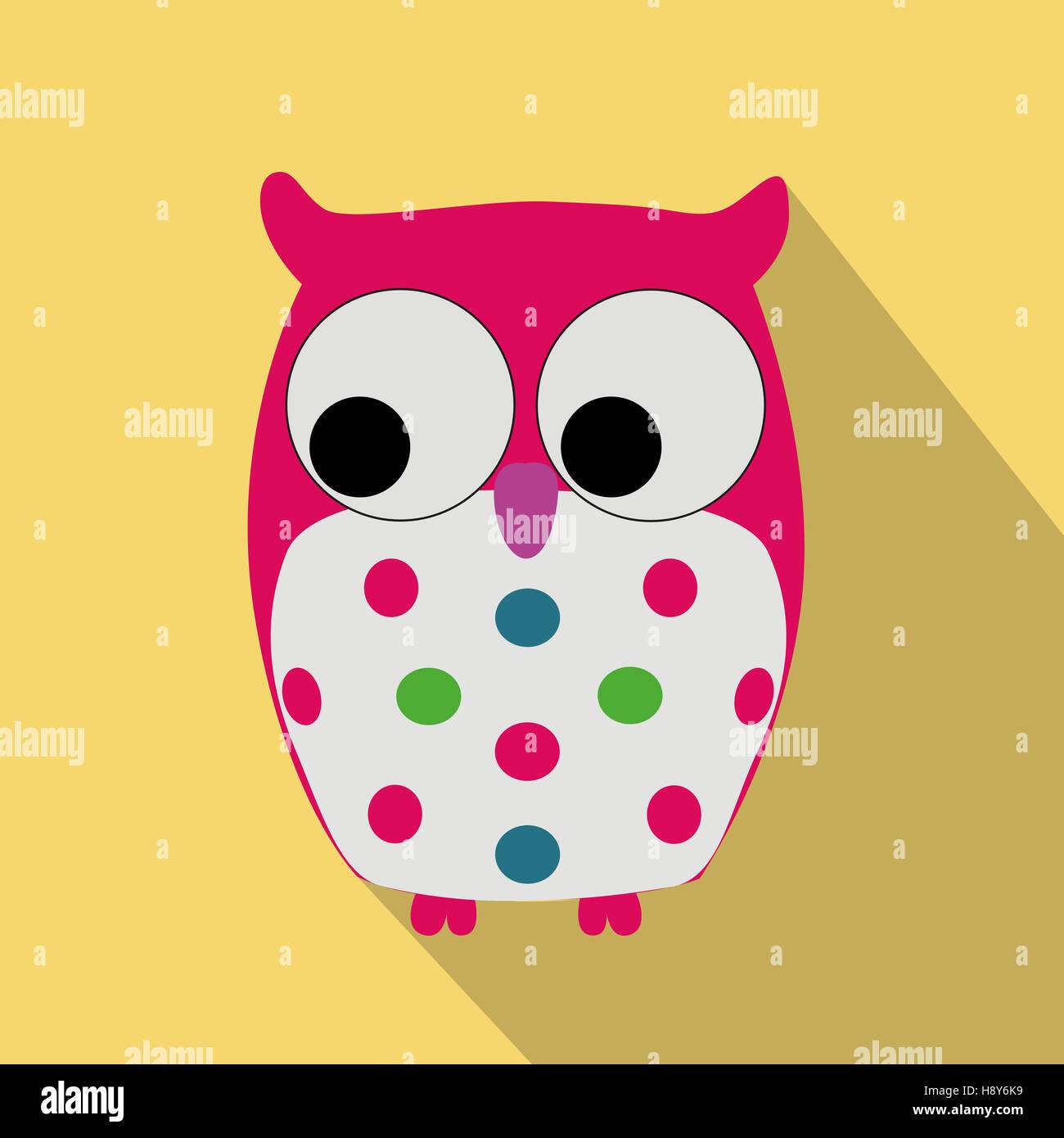 Cute Flat owl Stock Vector Image & Art - Alamy