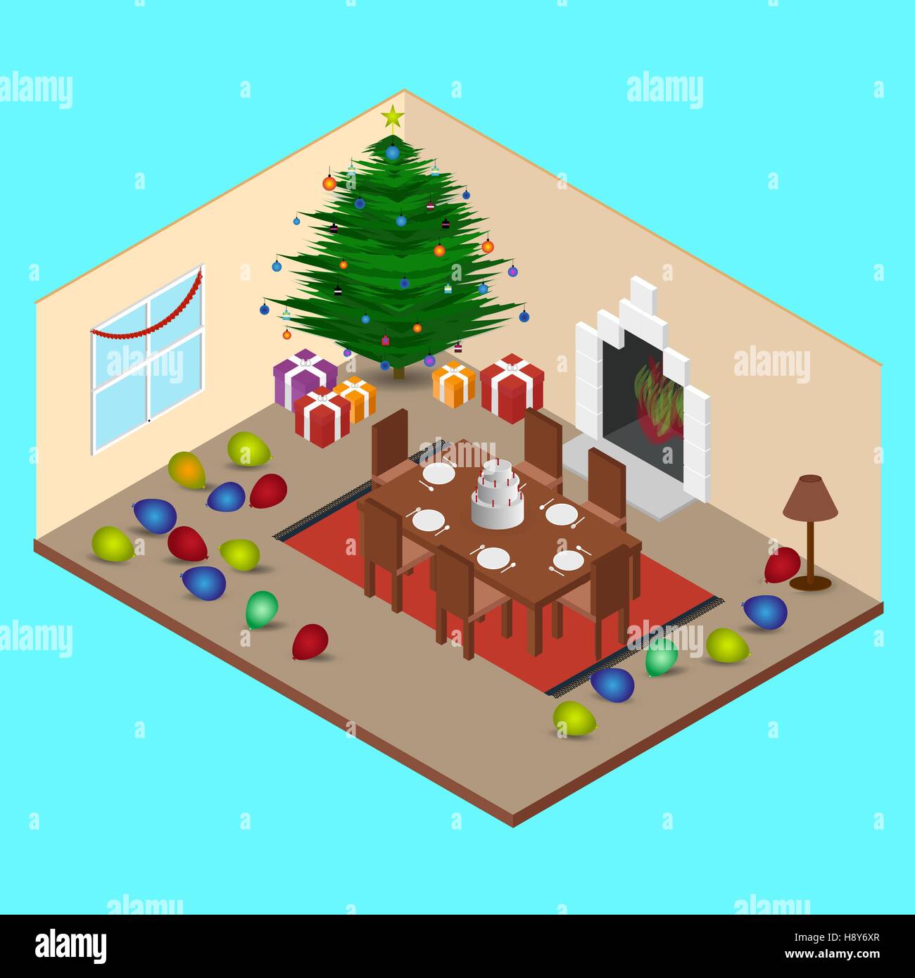 Interior living room gift Stock Vector Images - Alamy